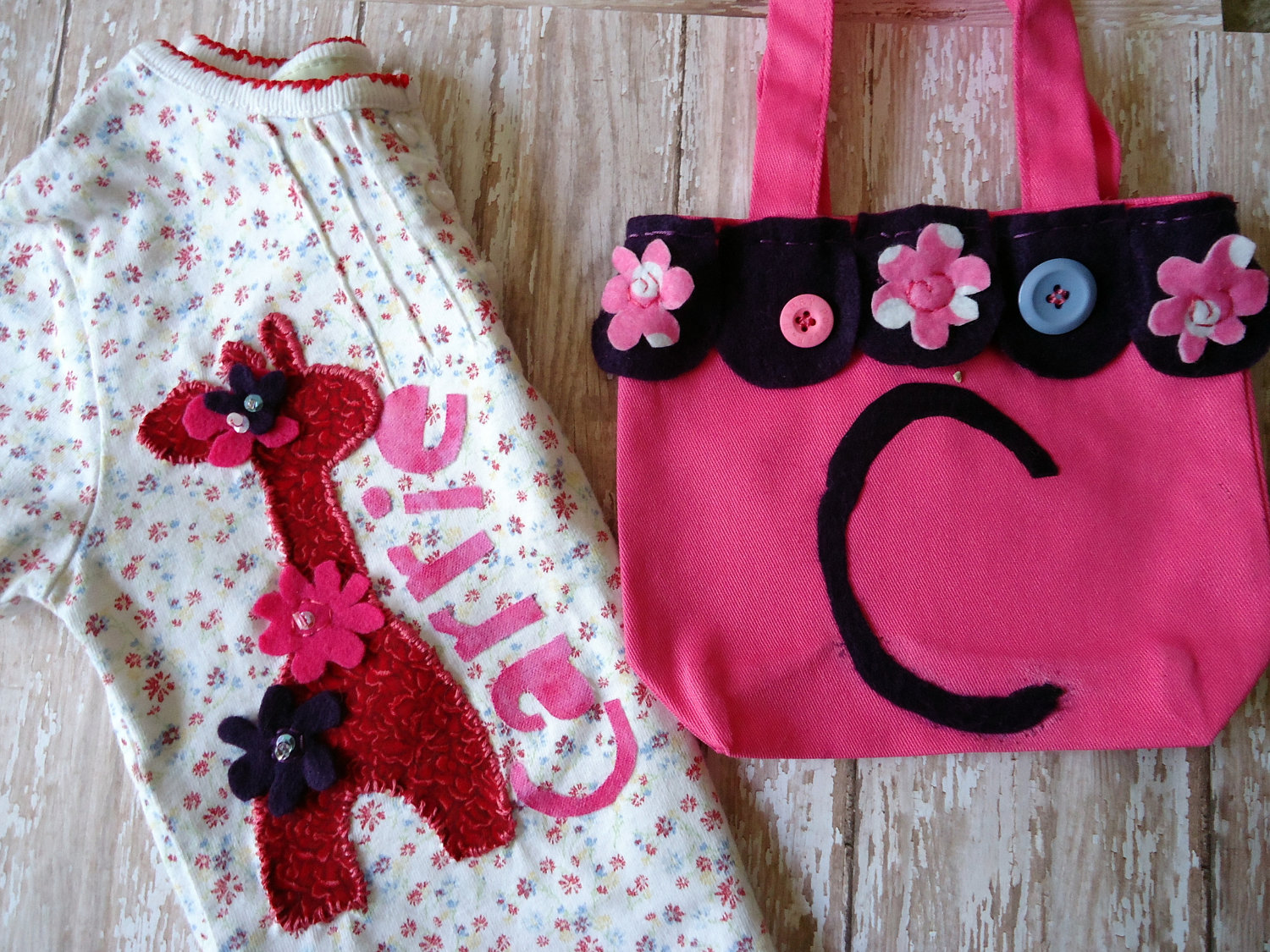 Monogrammed Girls Shirt 3t Set With Matching Purse on Luulla